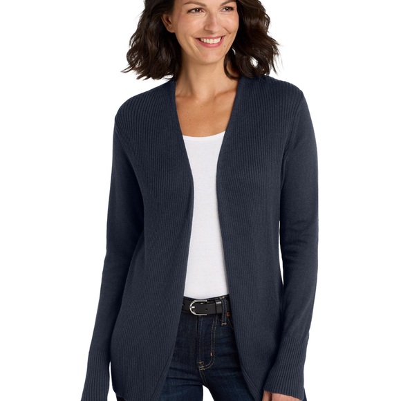 Port Authority | Sweaters | Port Authority Blue Cardigan Sweater Open ...